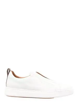 Santoni Logo-print Leather Sneakers - Neutrals