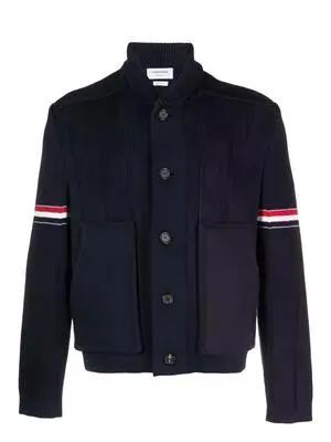 Thom Browne Single-breasted Button-fastening Shirt Jacket - Blue