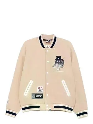 AAPE BY *A BATHING APE Logo Varsity Jacket - Neutrals