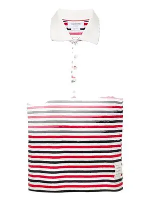 Thom Browne Rwb-striped Polo Shirt - Red