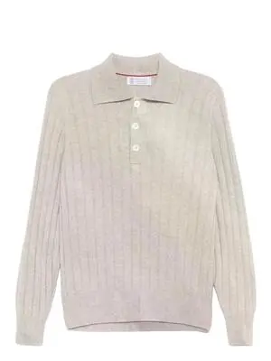 Brunello Cucinelli Cashmere Polo Shirt - Grey