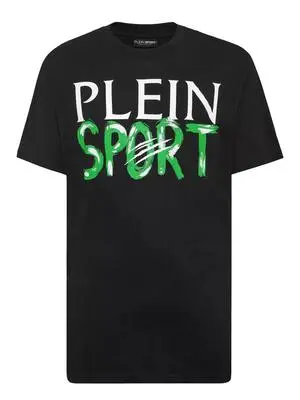 PLEIN SPORT Ss Logo-print Cotton T-shirt - Black