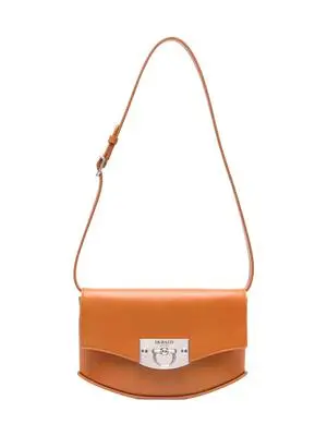 DURAZZI MILANO Logo-engraved Leather Shoulder Bag - Silver