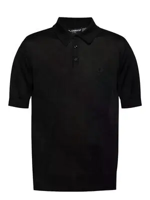 Dolce & Gabbana Embroidered-logo Polo Shirt - Black