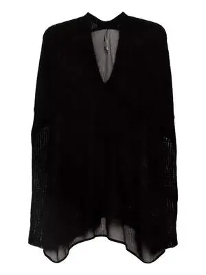 Masnada V-neck Wool-silk Blend Jumper - Black