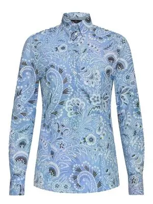 Etro Paisley-print Cotton Blend Shirt - Blue
