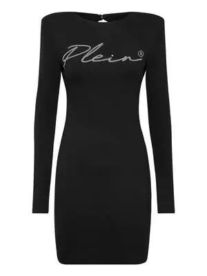 Philipp Plein Crystal-embellished Logo Minidress - Black
