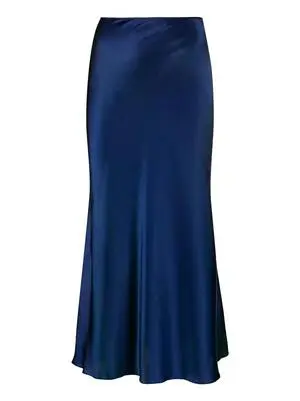 MANURI Patricia Silk Skirt - Blue