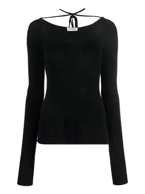 Attico Strap-detail Knitted Top - Black