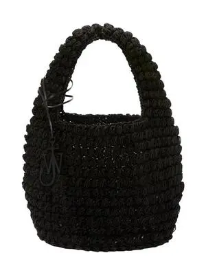 JW Anderson Large Popcorn Knit Tote Bag - Black