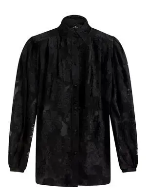 Etro Fil-coupé Effect Chiffon Shirt - Black