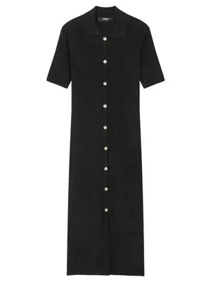 Versace Medusa Head-buttoned Knitted Dress - Black