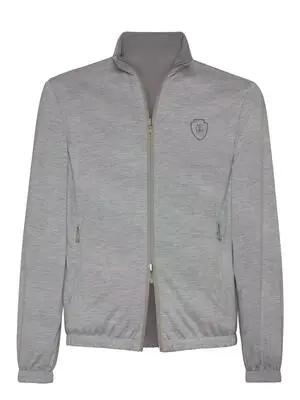 Brunello Cucinelli Badge-detail Jacket - Grey