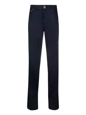 Brunello Cucinelli Indigo Stretch Cotton Straight Leg Chinos - Blue