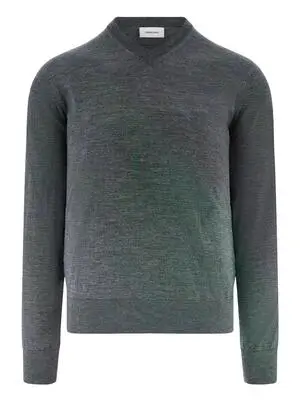 FERRAGAMO V-neck Wool Sweater - Grey