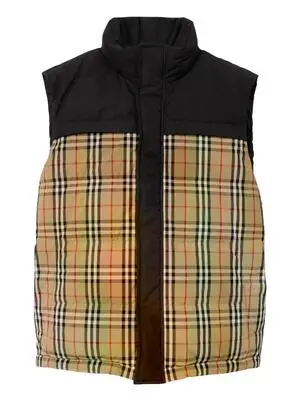 Burberry Check-print Padded Gilet - Black