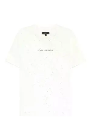 PURPLE BRAND Ripped T-shirt - White