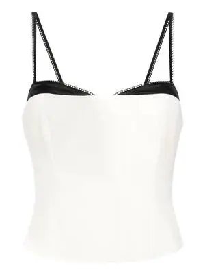 REFORMATION Melanie Sweetheart Neck Top - Neutrals