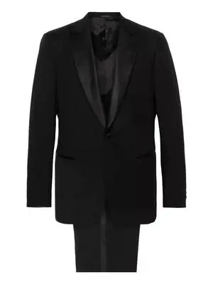 Giorgio Armani Single-breasted Virgin Wool Suit - Black