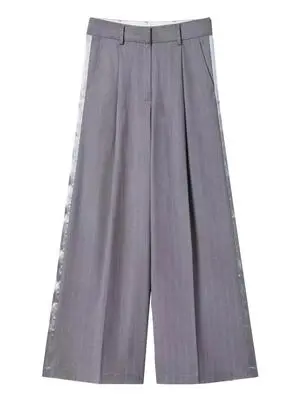 TWINSET Pinstripe Wide-leg Trousers - Grey