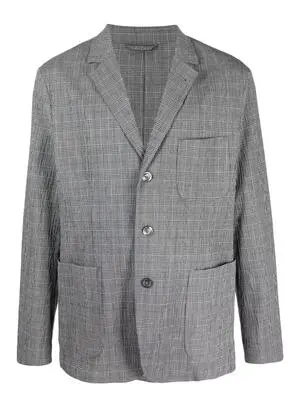 Aspesi Plaid-pattern Single-breasted Blazer - Grey