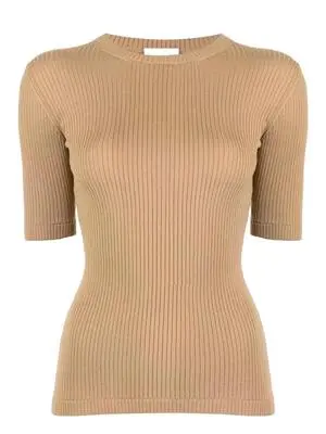 Khaite The Ange Rib-knit Top - Brown