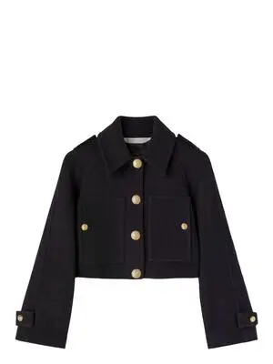 PALM ANGELS Virgin-Wool Blend Cropped Coat