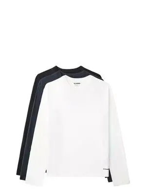 JIL SANDER Logo-patch Cotton T-shirt - Blue
