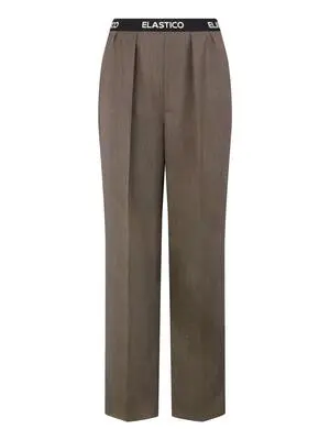Moschino Virgin Wool Twill Trousers - Brown