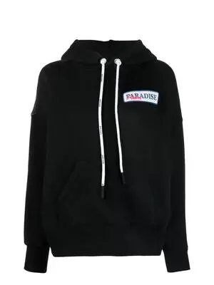Palm Angels Graphic-print Organic Cotton Hoodie - Black