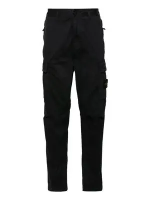Stone Island Compass Badge Straight-Leg Trousers Blue