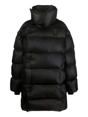 Rick Owens Quilted Funnel-neck Down Coat - Black