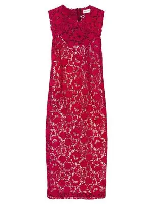 P.a.r.o.s.h Macramé Midi Dress - Red