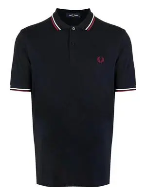 Fred Perry Contrast-trim Cotton Polo Shirt - Blue
