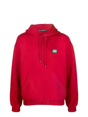 Dolce & Gabbana Cotton Logo Hoodie - Red