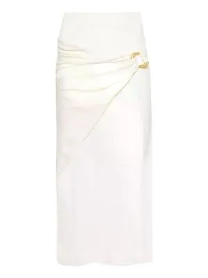 JIL SANDER A-line Fine-knit Midi Skirt - Neutrals