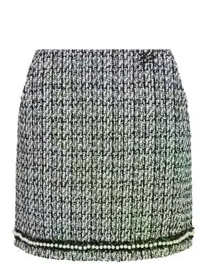 Karl Lagerfeld Pearl-embellished Bouclé Mini Skirt - Black