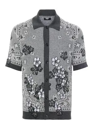 Amiri Floral-jacquard Knitted Shirt - Grey