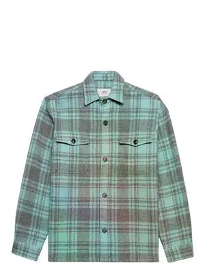 AMI Paris Maxi Checked Overshirt - Blue