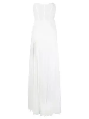 ANA RADU Corset-style Draped Maxi Dress - White