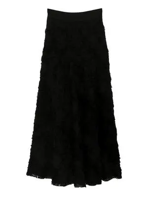 Maje Embroidered Tulle Maxi Skirt - Black