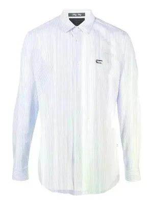 Philipp Plein Graphic-print Striped Shirt - Blue