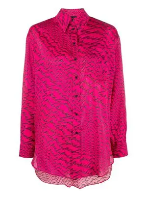 Pinko Logo-print Long-sleeve Shirt - Pink