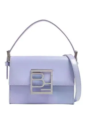 By Far Leather Shoulder Bag With Logo Plaque - Blue