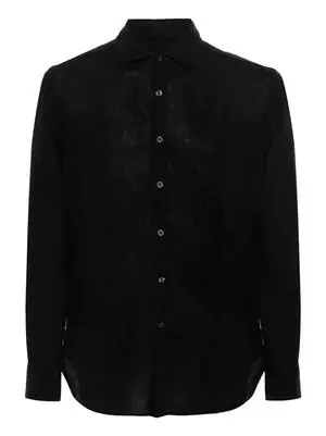 120% Lino Button-up Shirt - Black