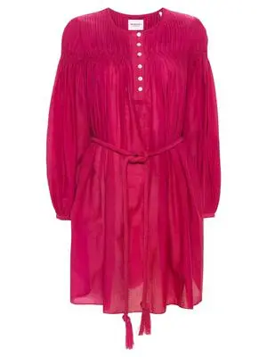 MARANT ETOILE Adeliani Pintuck-detail Dress - Pink