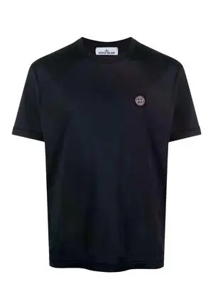 Stone Island Compass-patch Cotton T-shirt - Blue