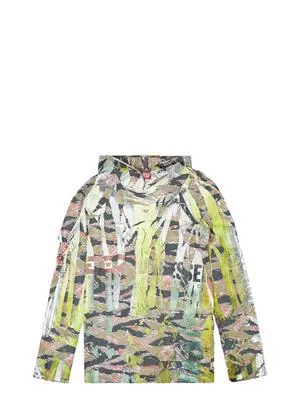 DIESEL® T-gillis Graphic Print Hoodie - Brown