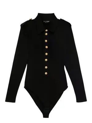 TOM FORD Ribbed Knit Bodysuit - Black