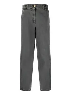 PATOU Embroidered-logo Straight-leg Jeans - Black
